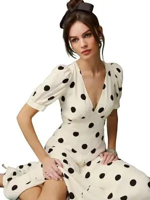 REFORMATION Naira Maxi Dress Pluto Dot