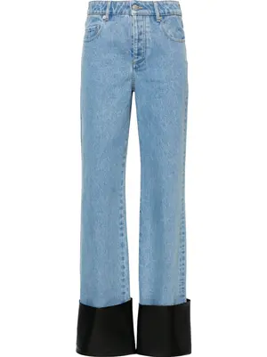 Nanushka Straight-leg Jeans With Turn-up Detail - Blue