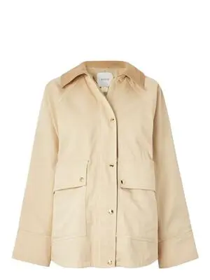 Patou Wool-blend Trimmed Cotton-twill Jacket - Ecru