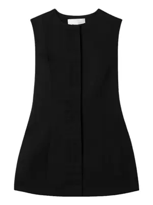 Veronica De Piante Gia Grosgrain-trimmed Vest - Black