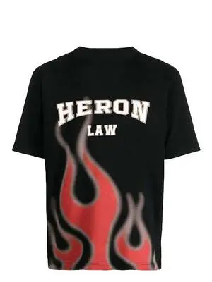 Heron Preston Law Flames Tee Shirt - Black