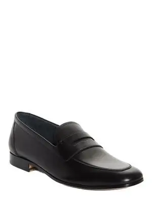 J.M. WESTON Woogie Apron Toe Penny Loafer - Black