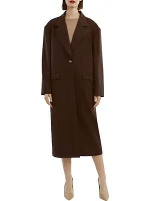 Bardot Maika Longline Overcoat - Dark Choco