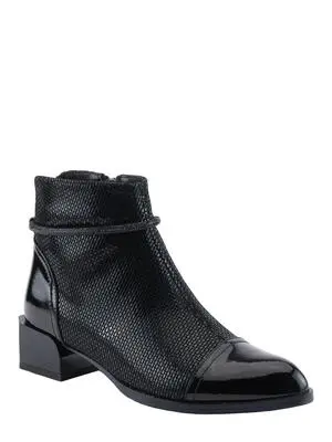 SPRING STEP SHOES Shelbi Cap Toe Bootie - Black Patent