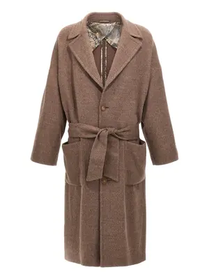Etro Single-breasted Wool Coat - Beige