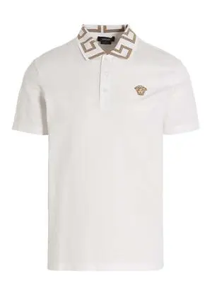 Versace Greca' Polo Shirt - White