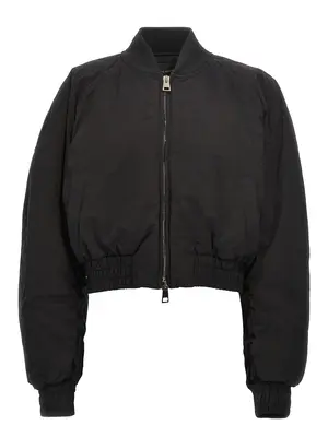 Andamane Sierra' Cropped Bomber Jacket - Black
