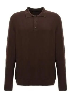 ZANONE Cashmere Wool Polo Shirt Brown