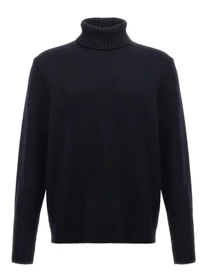 ZANONE High Neck Wool Sweater - Blue