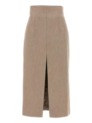 Andamane Stephanie' Midi Skirt - Beige