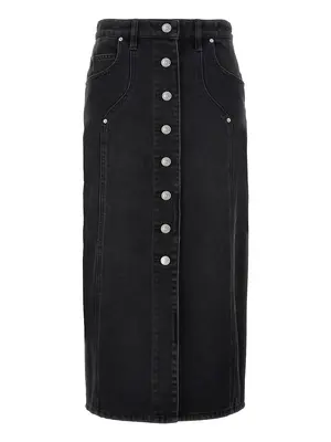 MARANT ETOILE Vandy Denim Skirt - Black