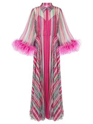 Valentino Garavani Feather-trimmed Gown - Multicoloured