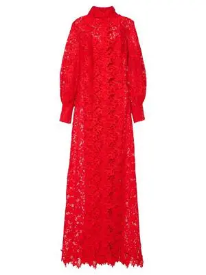 Safiyaa Salma Lace Belted Shirt Dress - Red