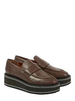 Clergerie Bahati Leather Platform Loafers - Brown