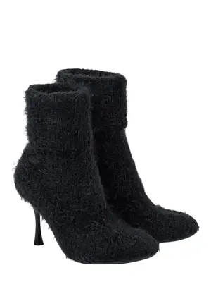 GIANVITO ROSSI 85 Knitted Bootie - Black