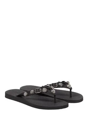 Balenciaga Balenciaga Cagole Embellished Thong Sandals Black