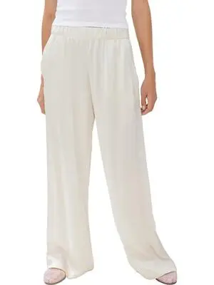 Sablyn Brynn Wide Leg Silk Pants - Gardenia