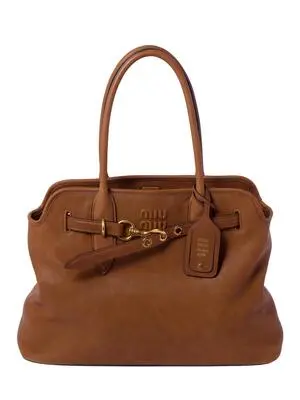 Miu Miu Aventure Nappa Leather Bag - Oak