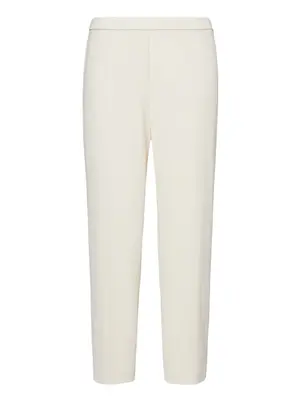 Theory Treeca Cropped Slim-leg Crepe Trousers - Rice