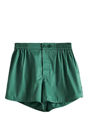 HAY Outline Contrast-trim Cotton Pyjama Shorts - Emerald Green