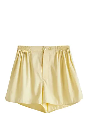 HAY Outline Contrast-trim Cotton Pyjama Shorts - Soft Yellow