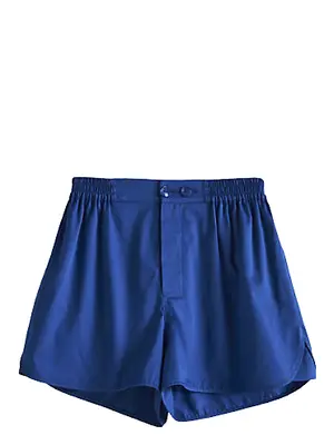 HAY Outline Contrast-trim Cotton Pyjama Shorts - Vivid Blue