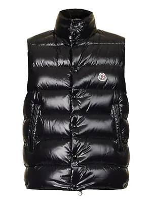 Moncler Tibb Branded Shell-down Gilet - Black