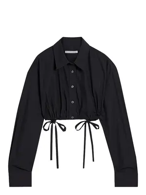 Alexander Wang Alexanderwang.t Cropped Cotton-Poplin Shirt Black