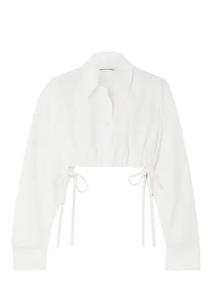 ALEXANDER WANG Alexanderwang.t Cropped Cotton-Poplin Shirt