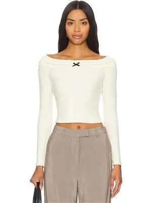 MORE TO COME MORE TO COME Brexley Top With Satin Bow Accent