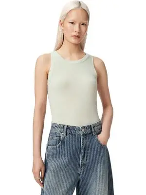 ALLSAINTS AllSaints Rina Crew Neck Sleeveless Ribbed Tank Top Green