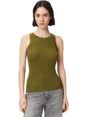 ALLSAINTS Rina Crew Neck Sleeveless Tank - Green