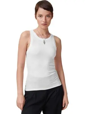 ALLSAINTS AllSaints Rina Crew Neck Sleeveless Ribbed Tank Top White