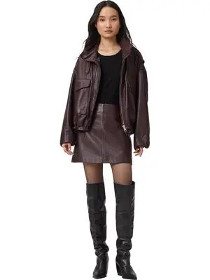 ALLSAINTS Renai Leather Mini Skirt - Red