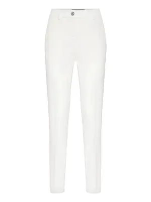 Philipp Plein Mid-rise Slim-fit Trousers - White