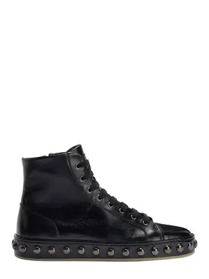 GIUSEPPE ZANOTTI Gz-city Leather High-top Sneakers - Black