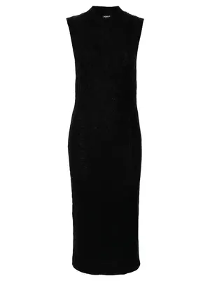 DONDUP Logo-plaque Midi Dress - Black