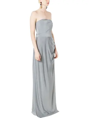 LETHICIA BRONSTEIN Mica Draped-back Gown - Blue
