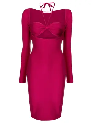 LETHICIA BRONSTEIN Marylin Long-sleeve Midi Dress - Red