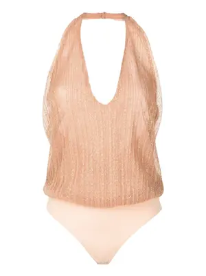 LETHICIA BRONSTEIN Mariah Pleated Bodysuit - Brown