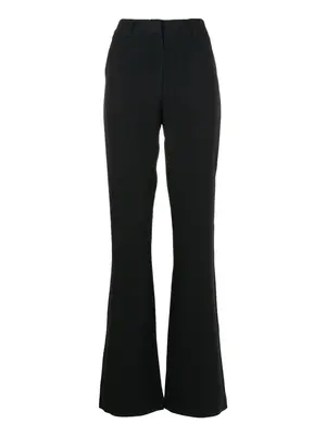 LETHICIA BRONSTEIN Ava Crepe Flared Trousers - Black