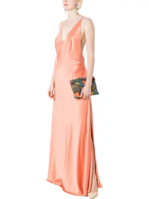 LETHICIA BRONSTEIN Satin-finish Gown - Orange