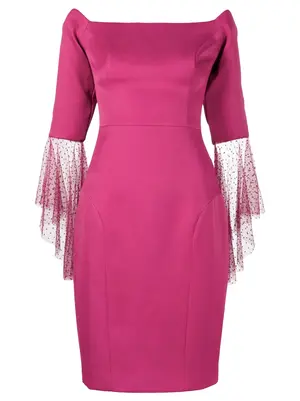 LETHICIA BRONSTEIN Anne Tulle-sleeved Dress - Pink