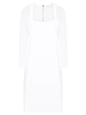 LETHICIA BRONSTEIN Brigitte Sheer-sleeved Dress - White