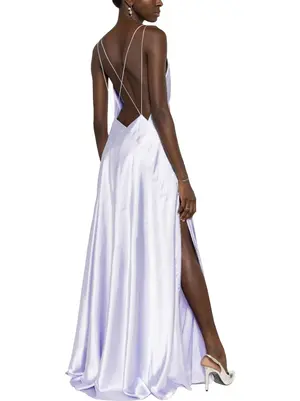 LETHICIA BRONSTEIN Satin-finish Maxi Dress - Purple