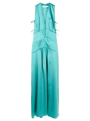 LETHICIA BRONSTEIN Teres Satin Maxi Dress - Green