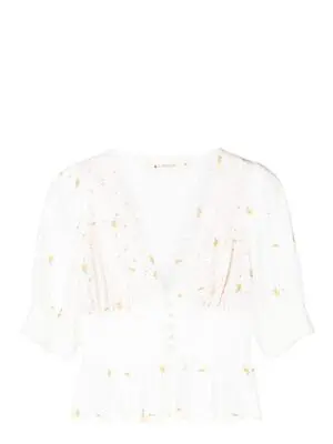 LETHICIA BRONSTEIN Margarida Broderie Blouse - White