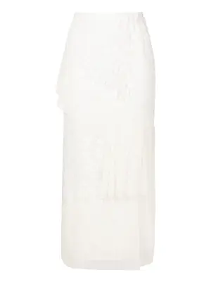 LETHICIA BRONSTEIN Corded-lace Midi Skirt - White