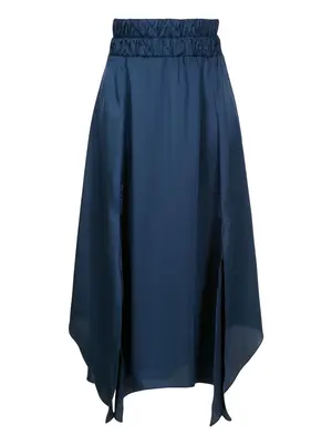 LETHICIA BRONSTEIN Bardot Asymmetric Hem Midi Skirt - Blue
