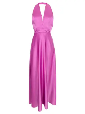 LETHICIA BRONSTEIN Nala Satin-finish Maxi Dress - Pink